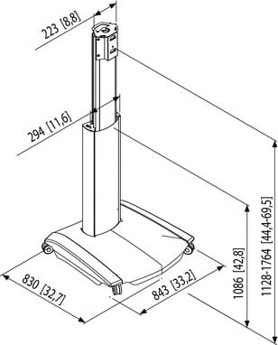 Vogels Trolley PFT2510 - REFURB - Professionele trolley voor grote schermen - AV-Outlet